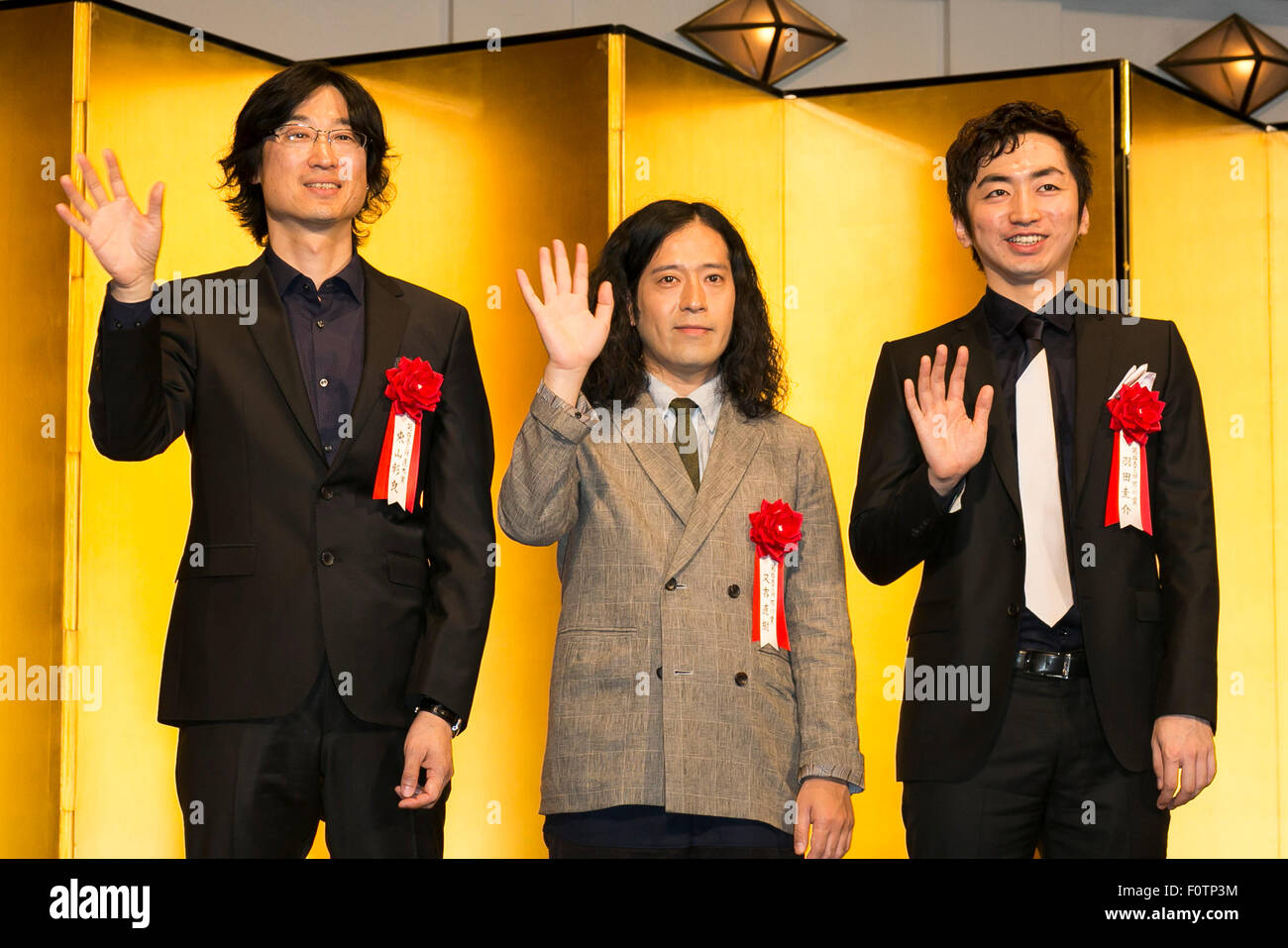 Tokyo, Japon. 21 août, 2015. (L à R) Auteurs Akira Hiashiyama, Naoki ...