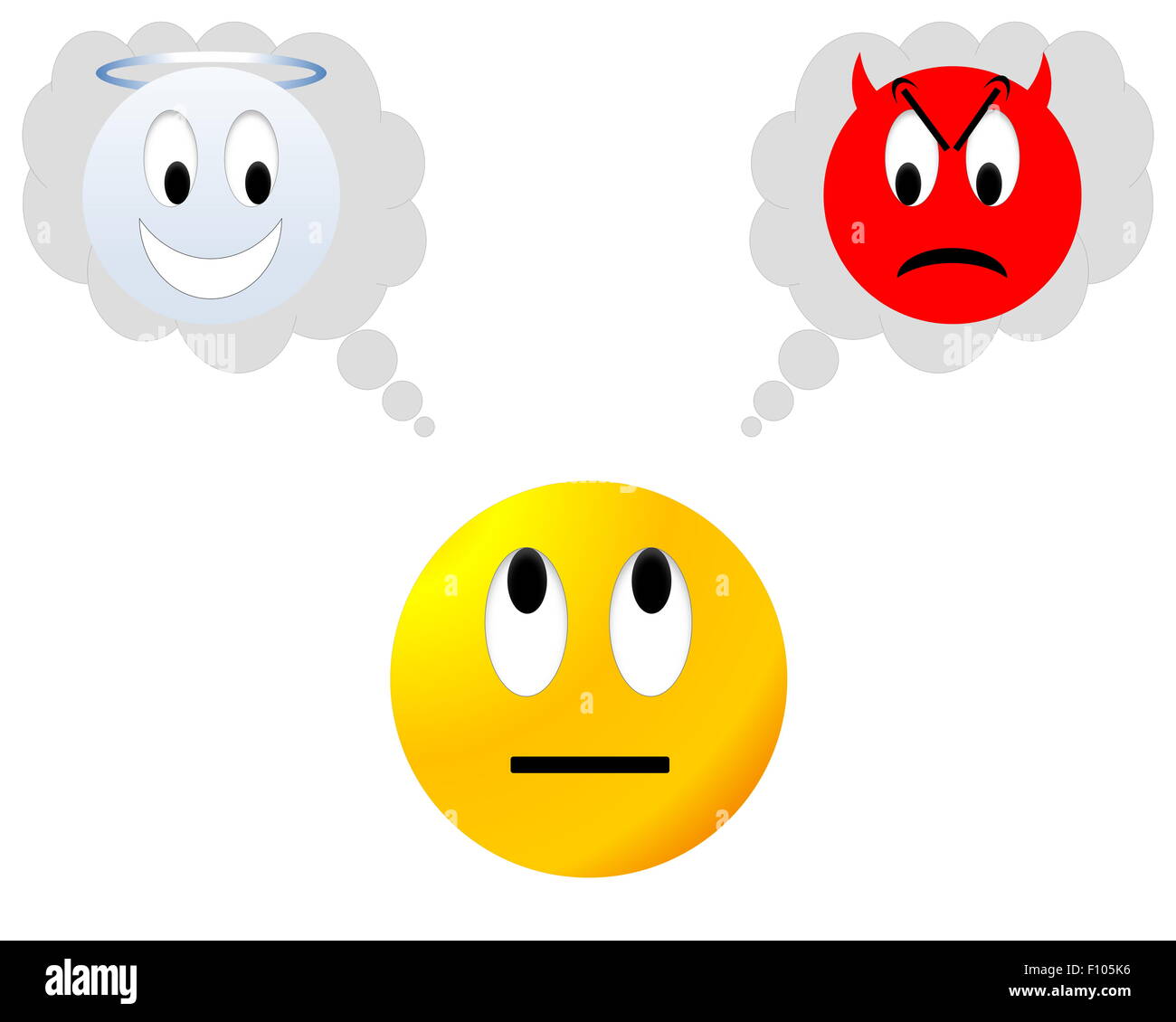 Smiley emoticon facial expression thinking Banque d'images détourées ...