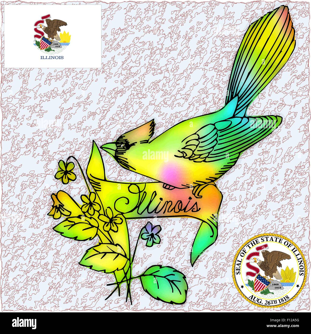 Oiseau illinois Banque d'images vectorielles - Alamy