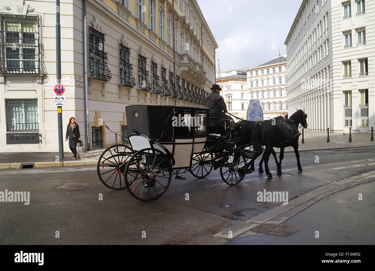 Vienne, un fiacre. Le fiacre est le viennois typiques de la cabine ...