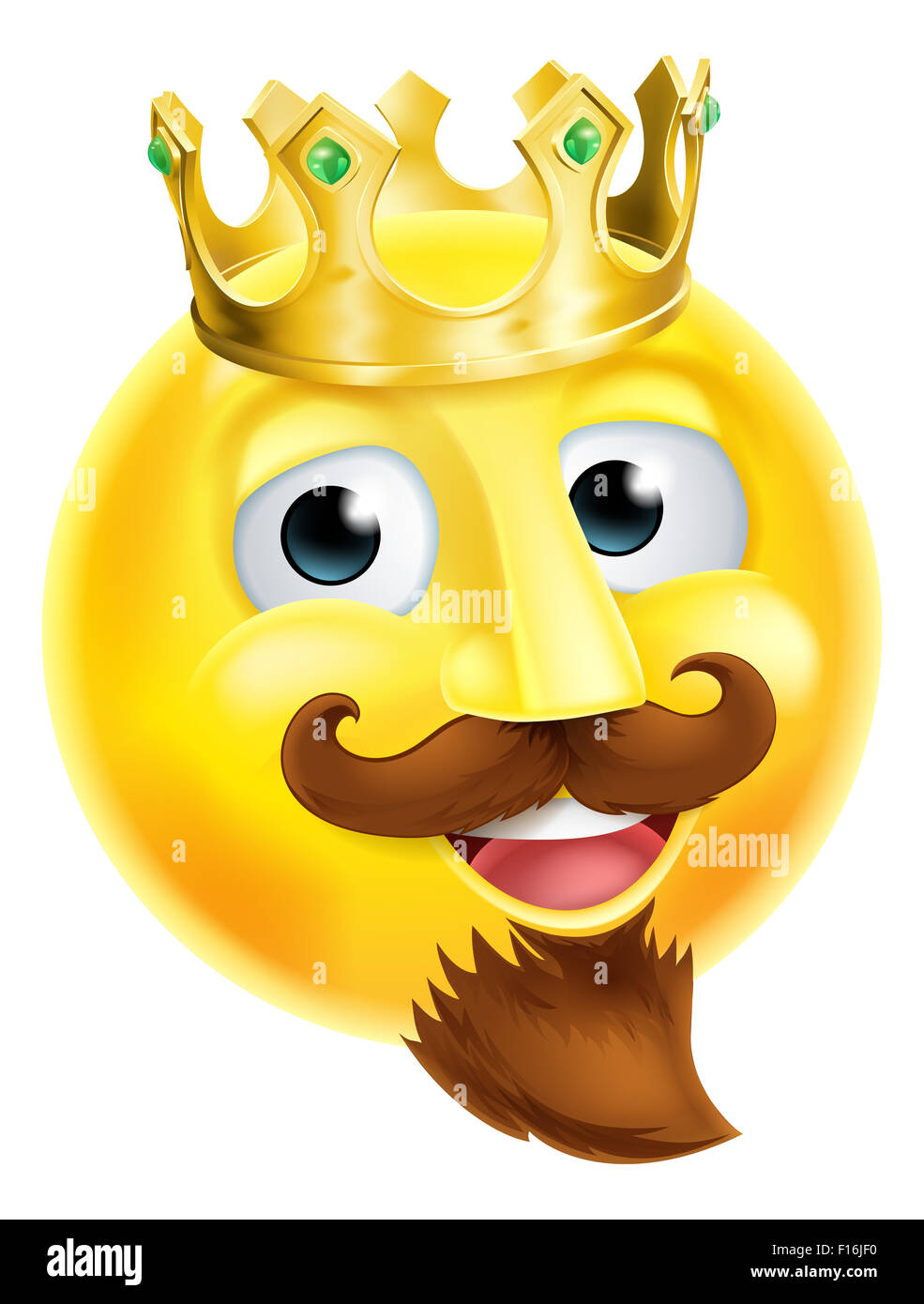 Un dessin animé emoticon emoji roi personnage avec une couronne d'or et ...