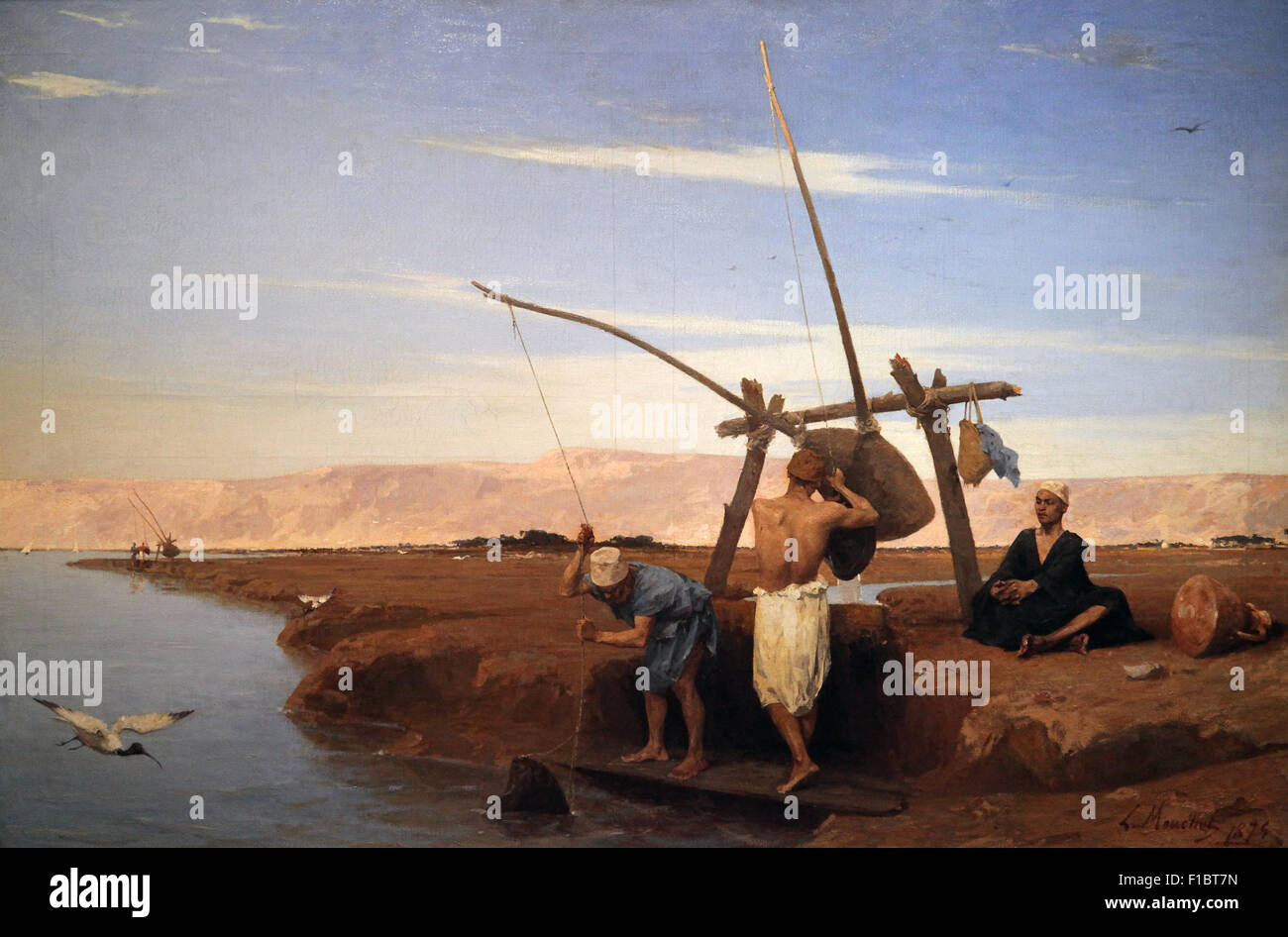 Le chadouf système d'irrigation en Haute-Egypte 1874 Louis Hippolyte ...