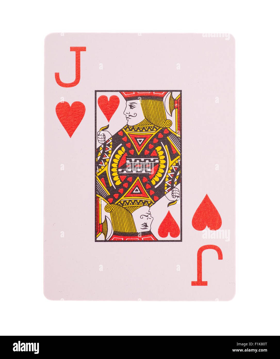 Valet de coeur carte à jouer sur un fond blanc Photo Stock - Alamy