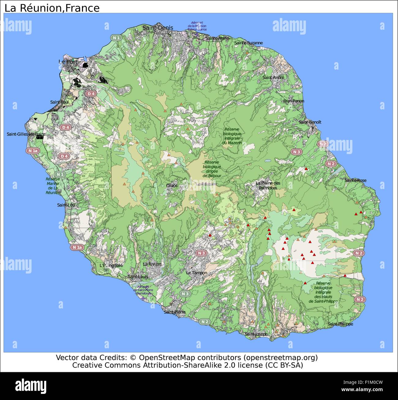Reunion island aerial Banque d'images vectorielles - Alamy