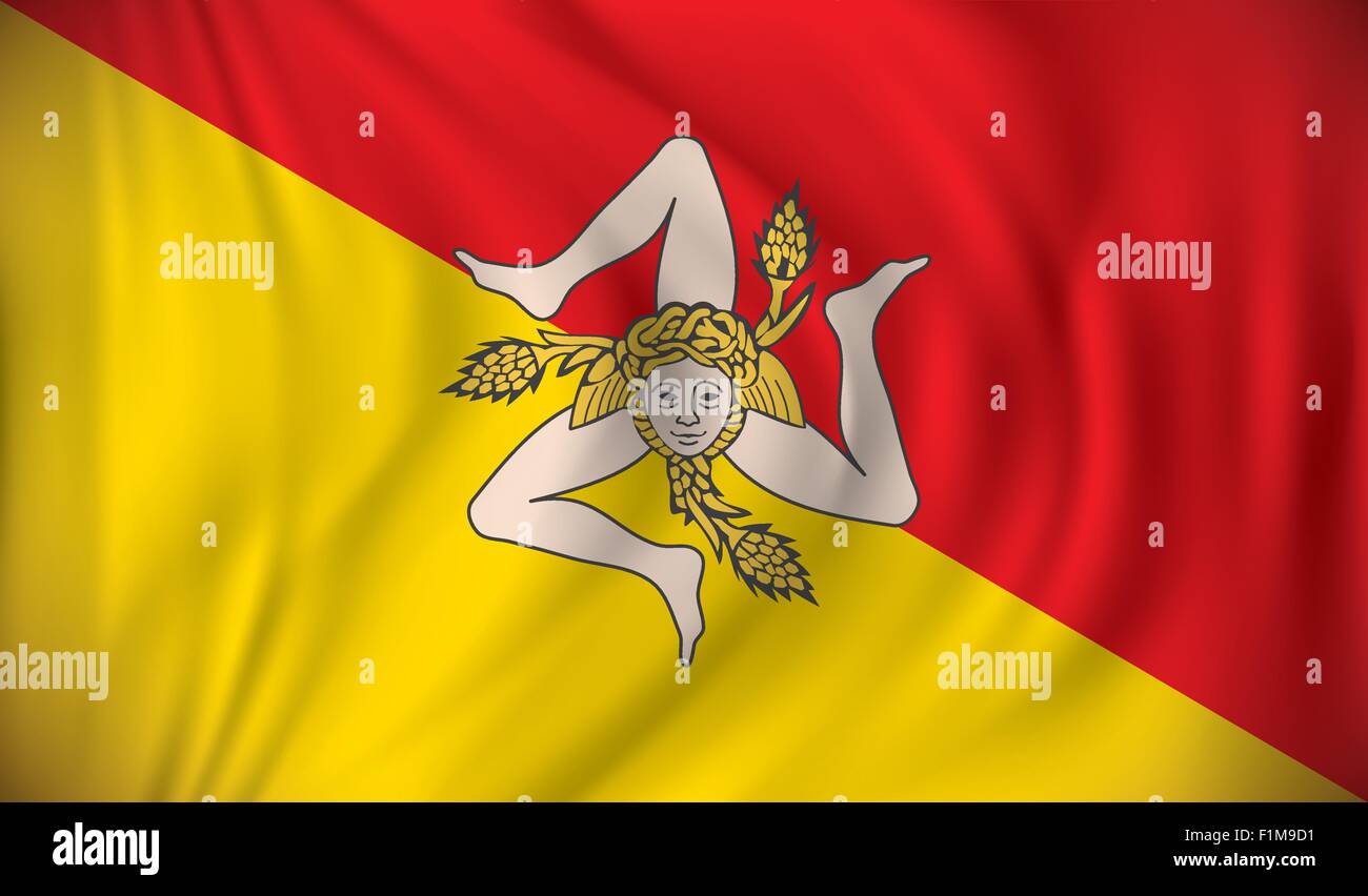 Drapeau de la Sicile - vector illustration Image Vectorielle Stock - Alamy