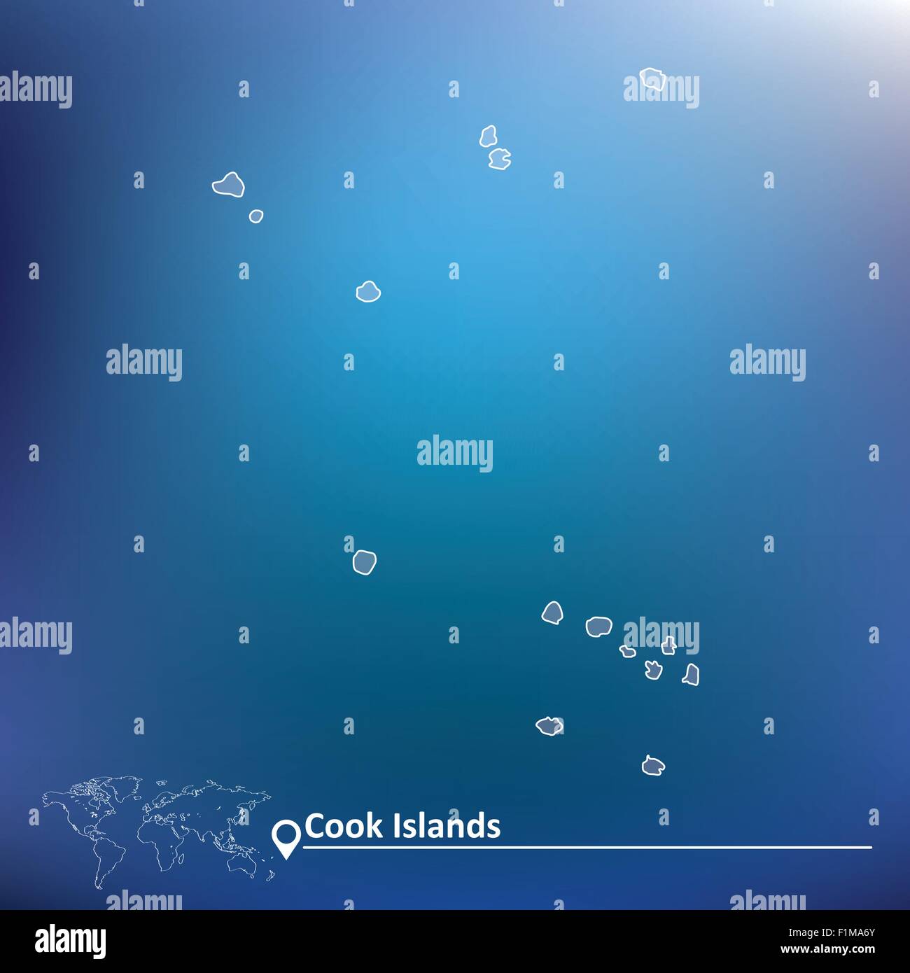 Carte des Îles Cook - vector illustration Image Vectorielle Stock - Alamy