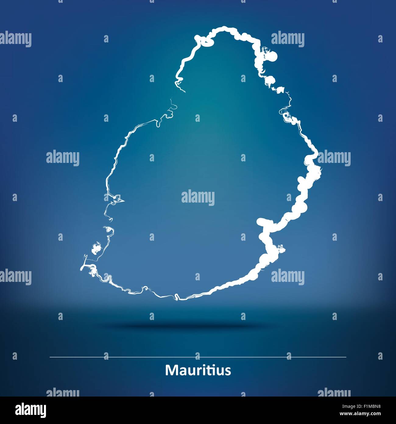 Doodle Carte de l'Île Maurice - vector illustration Image Vectorielle ...