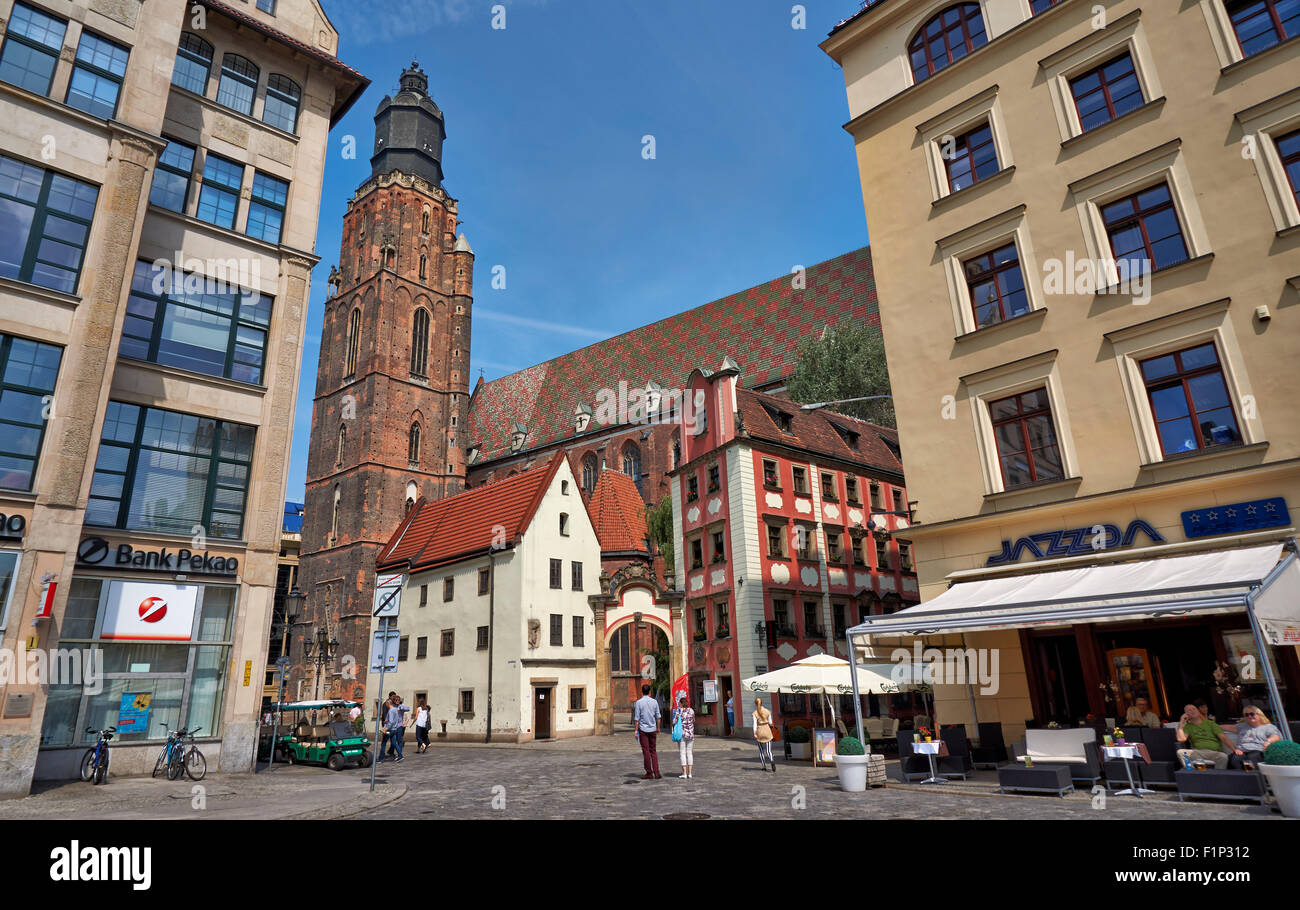Hansel et Gretel maisons, Place du marché ou Ryneck de Wroclaw, la ...