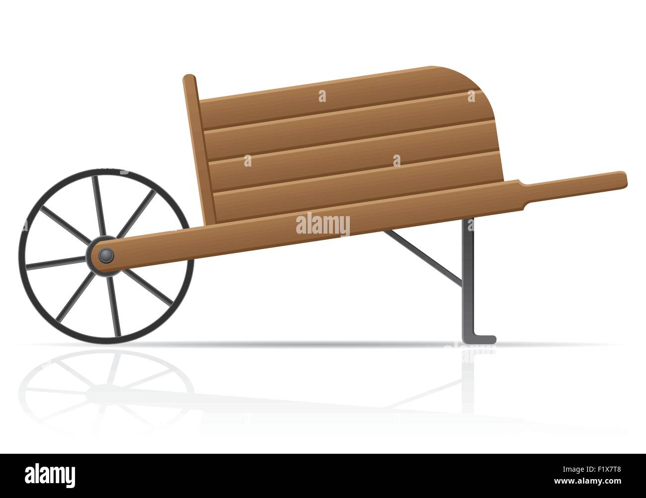 Brouette en bois ancienne rétro jardin vector illustration isolé sur ...
