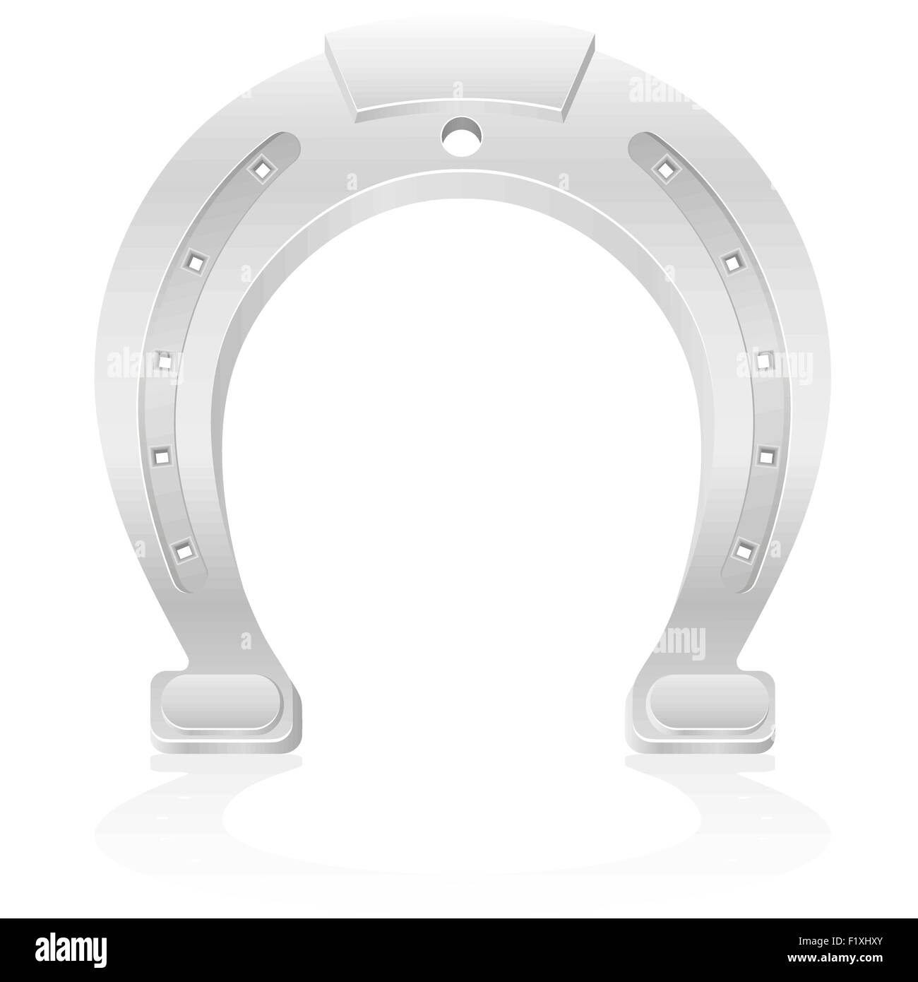 Fer à cheval argent charme talisman vector illustration isolé sur fond ...