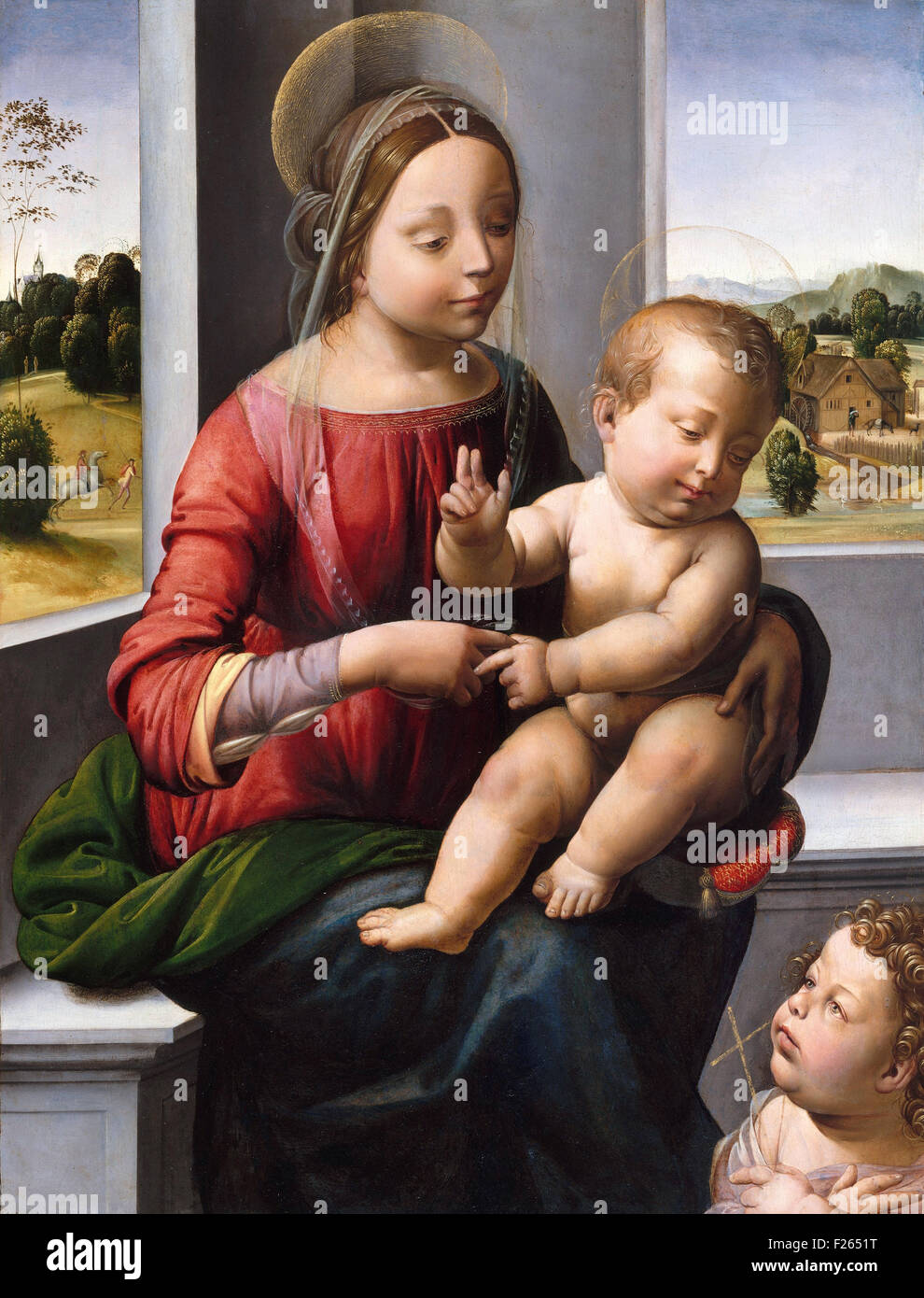 Madonna Enfant Avec Saint Jean Baptiste Banque d'image et photos - Alamy