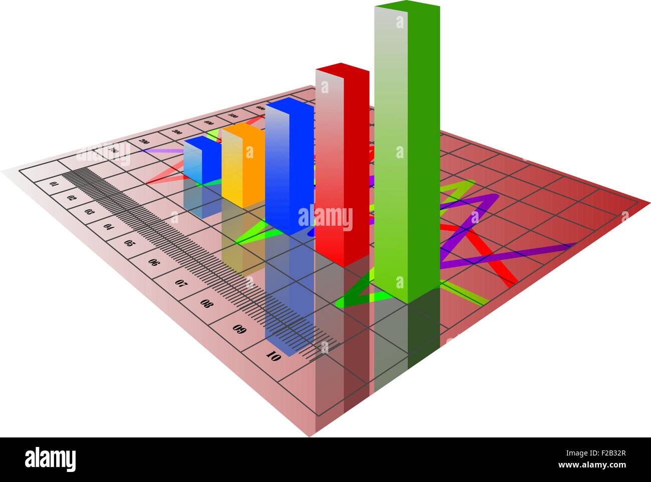 Illustration de l'image 3D de l'entreprise graphique avec tableau de ...