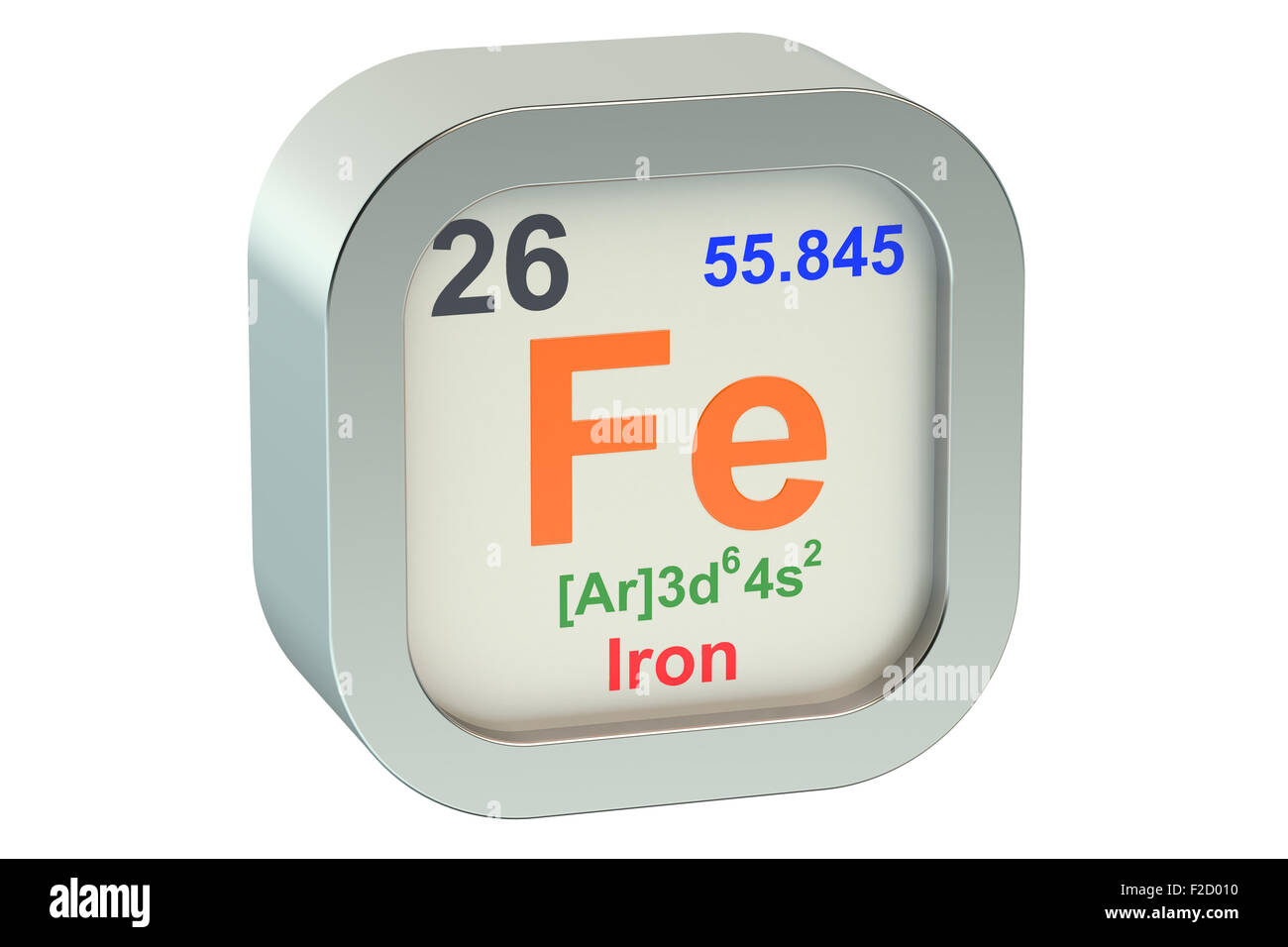 Symbole de l'élément fer isolé sur fond blanc Photo Stock - Alamy