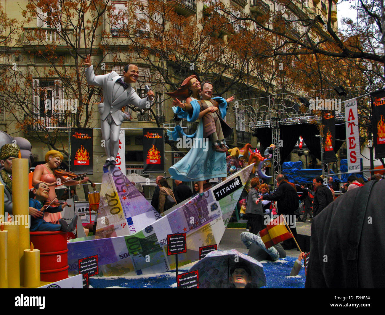 Festival de Las Fallas, Valencia, Espagne, caricatures figurines Silvio ...