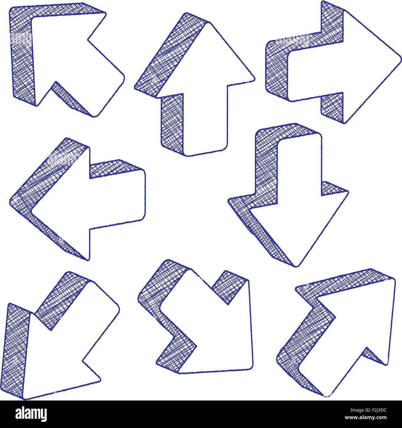 Dessin 3D flèche sur un fond blanc. Vector illustration Image ...