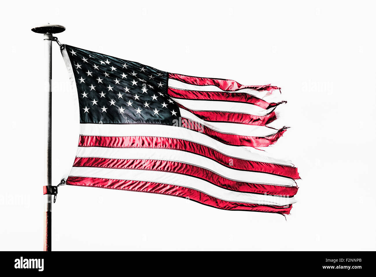 Tattered american flag Banque de photographies et d’images à haute ...