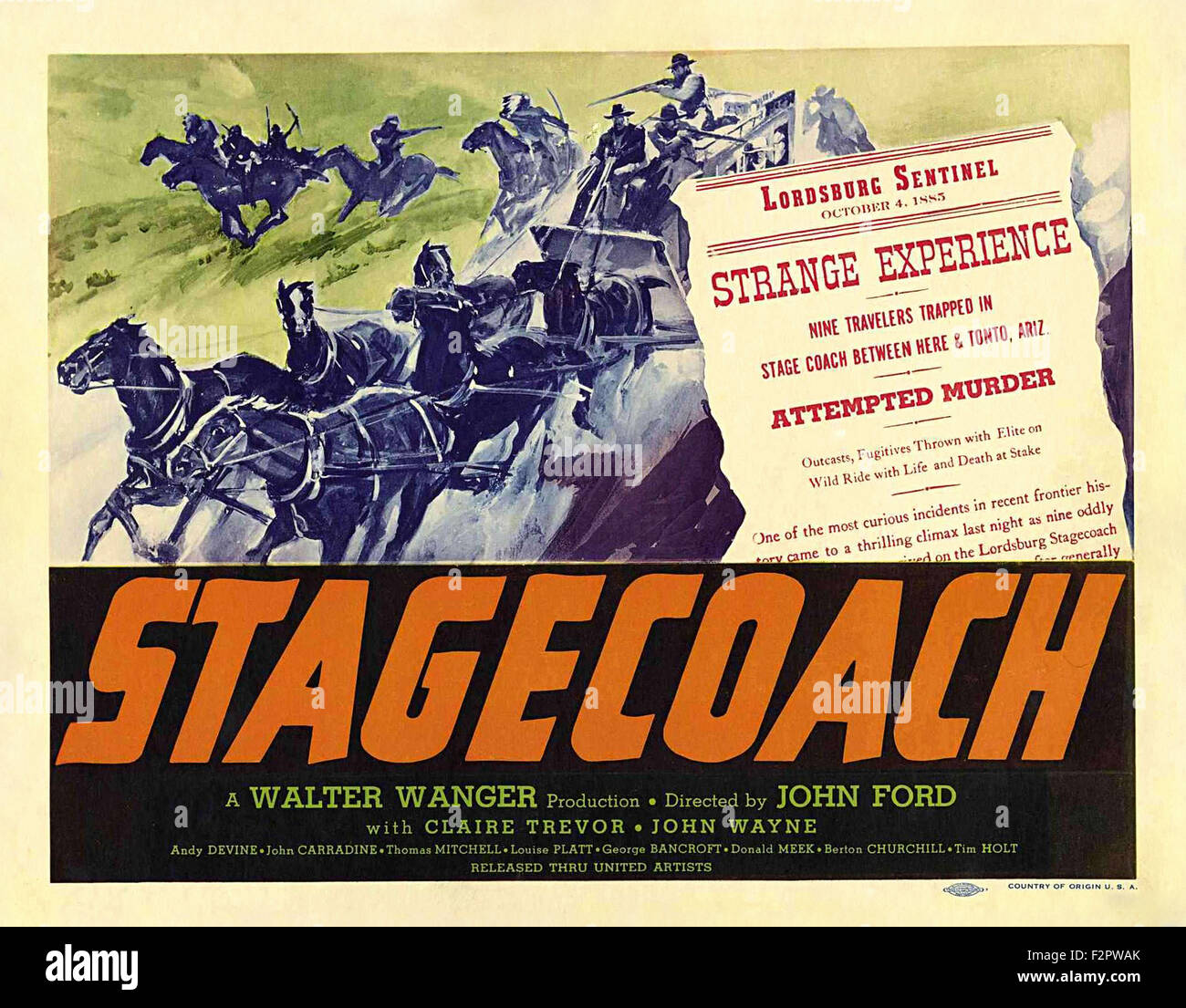 Stagecoach 1939 movie poster Banque de photographies et d’images à ...