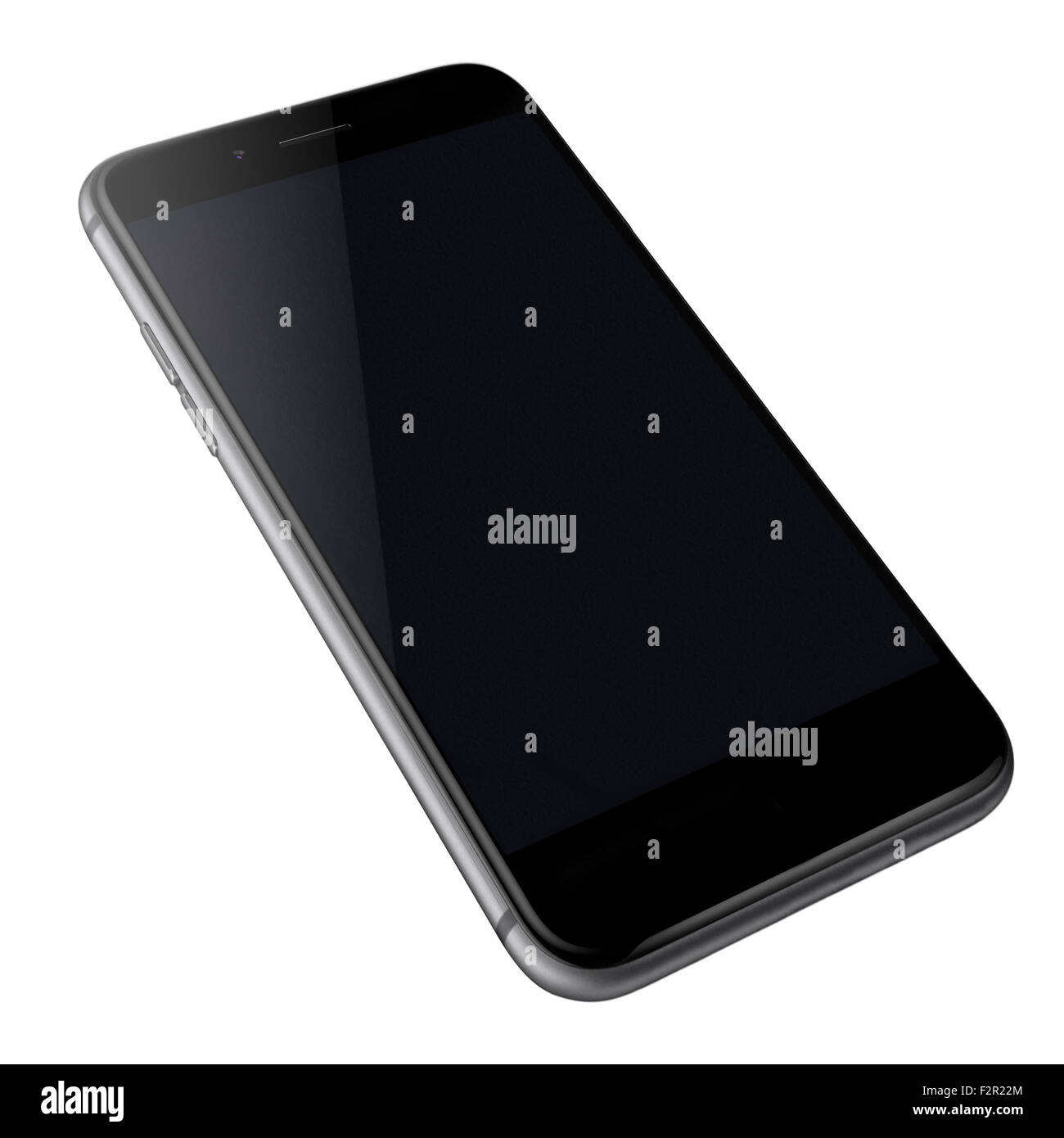 Réaliste téléphone mobile avec écran noir et les ombres isolé sur fond ...