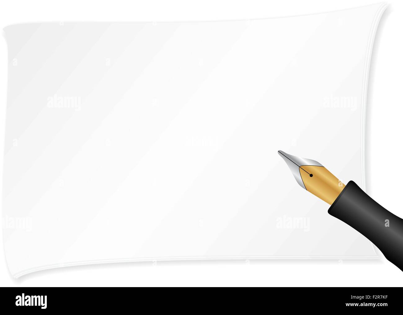 Feuille avec stylo Banque d'images détourées - Alamy