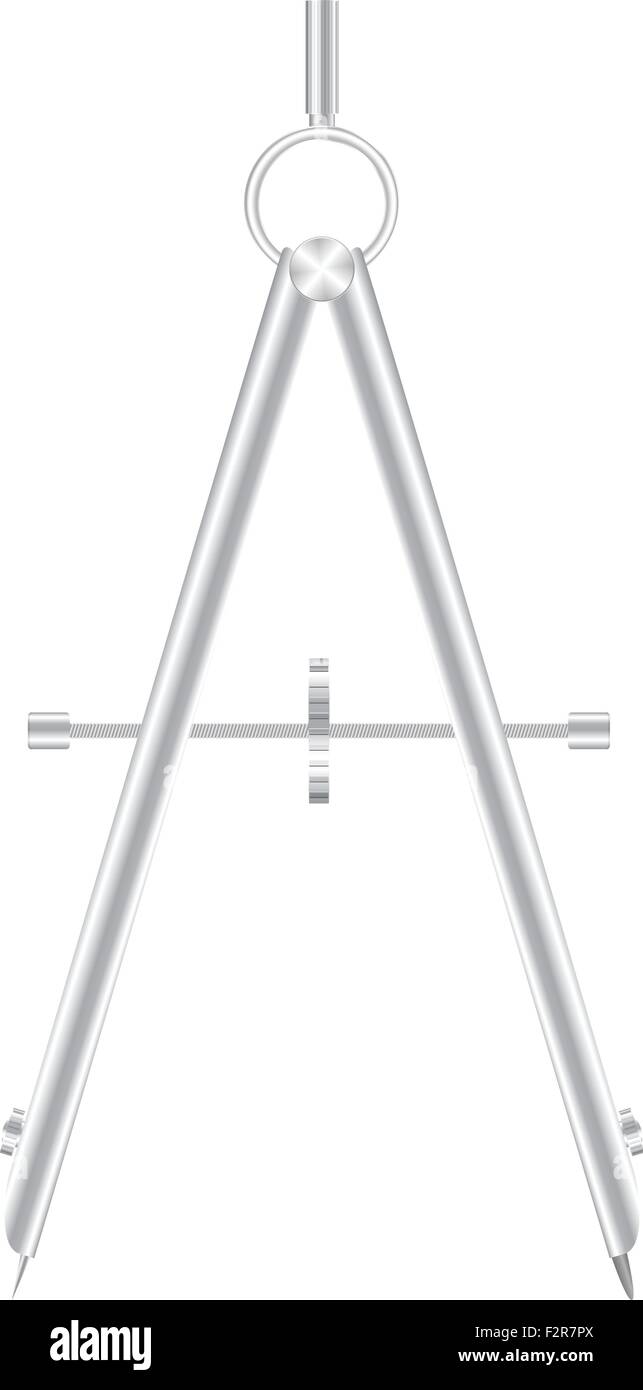 Compas de dessin sur fond blanc. Vector illustration Image Vectorielle ...