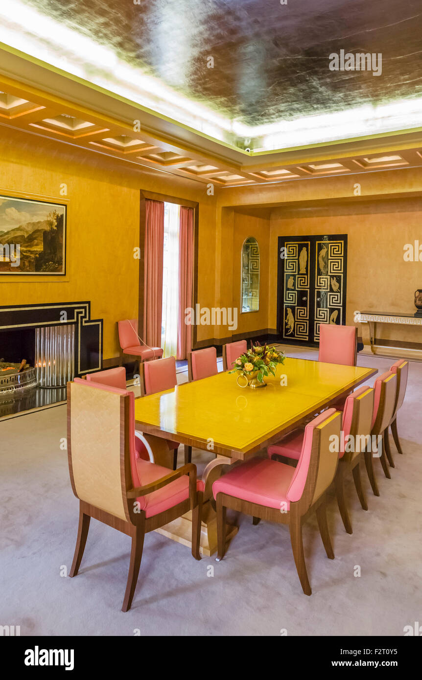 Salle à manger Art déco de Eltham Palace, l'ancienne maison de Stephen ...