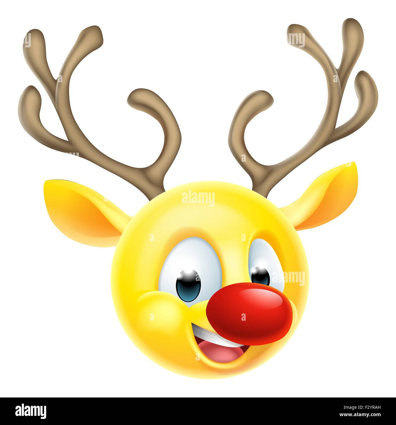Santas Cartoon caractère emoji emoticon renne de Noël Photo Stock - Alamy