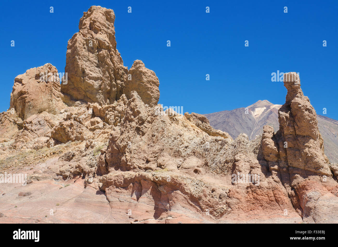 Roques de Garcia, célèbre paysage volcanique dans le Parc National du Teide, Tenerife, Canaries ...