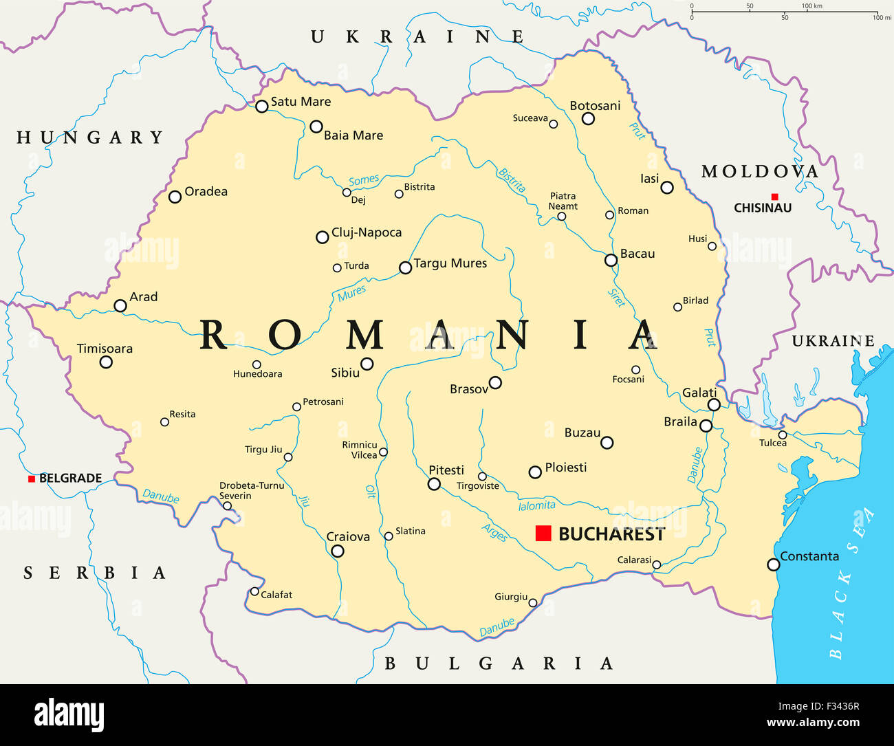 Romania Map Banque d'image et photos - Alamy