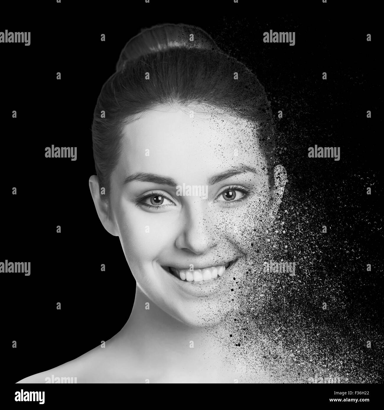Sourire visage souriant Banque d'images noir et blanc - Alamy