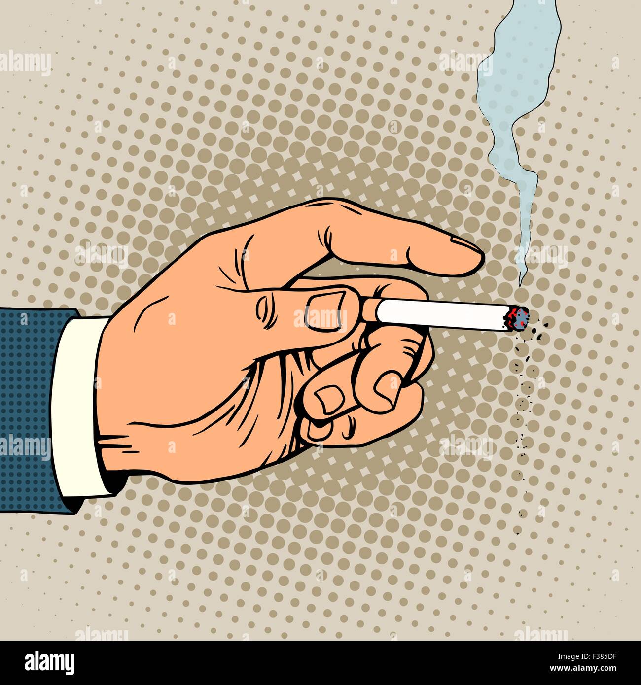 Man smoking cigarette cartoon illustration Banque de photographies et d ...