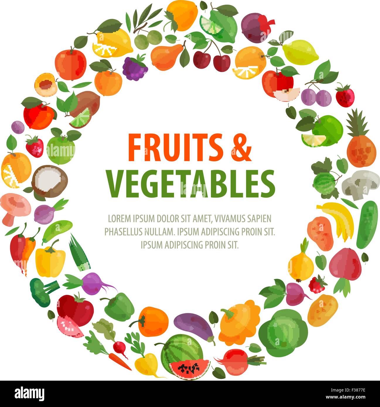 Modèle de conception de logo vector alimentaire fruits et légumes ...