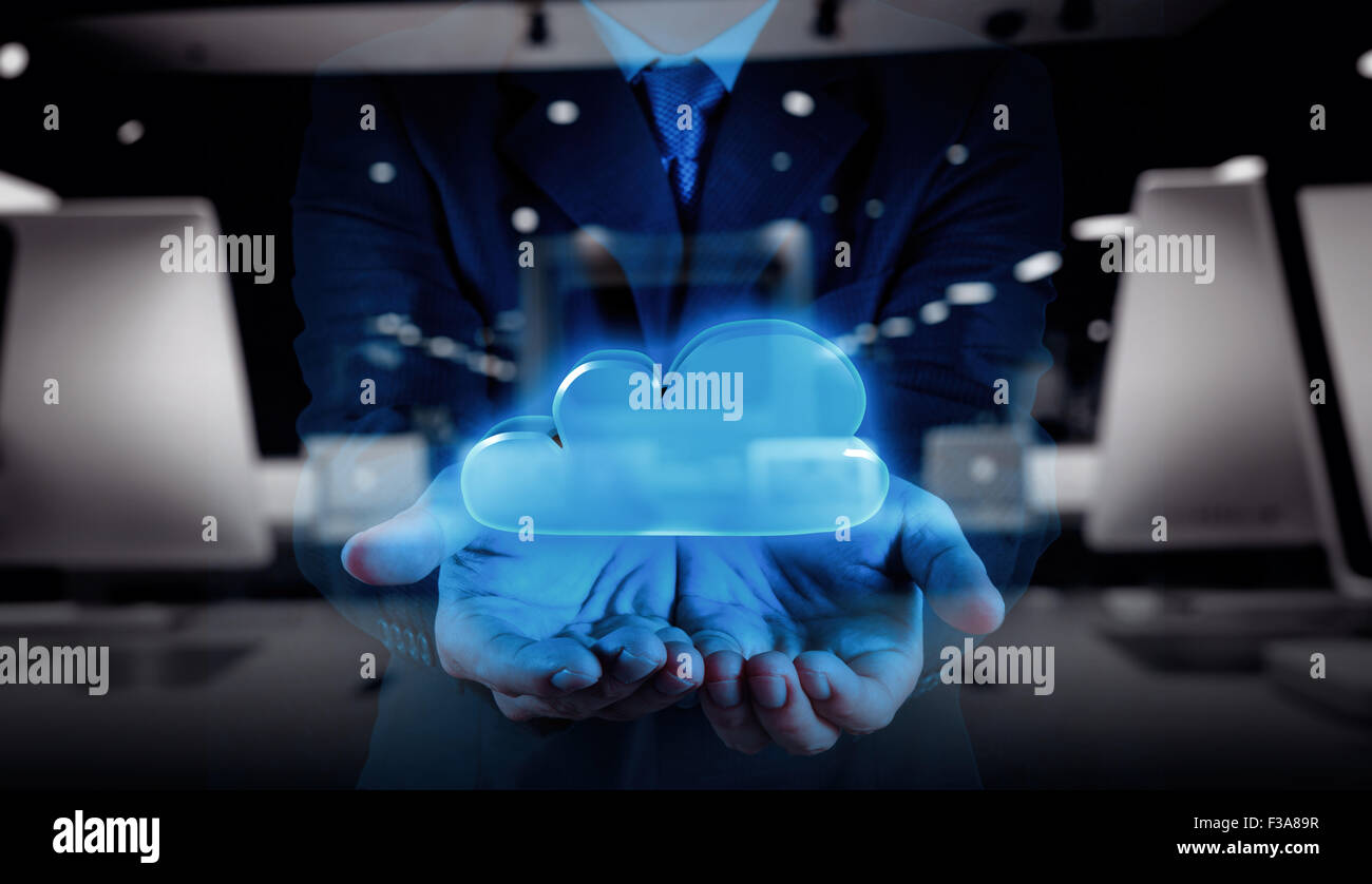 Double exposition de Businessman part travailler avec un schéma de ...