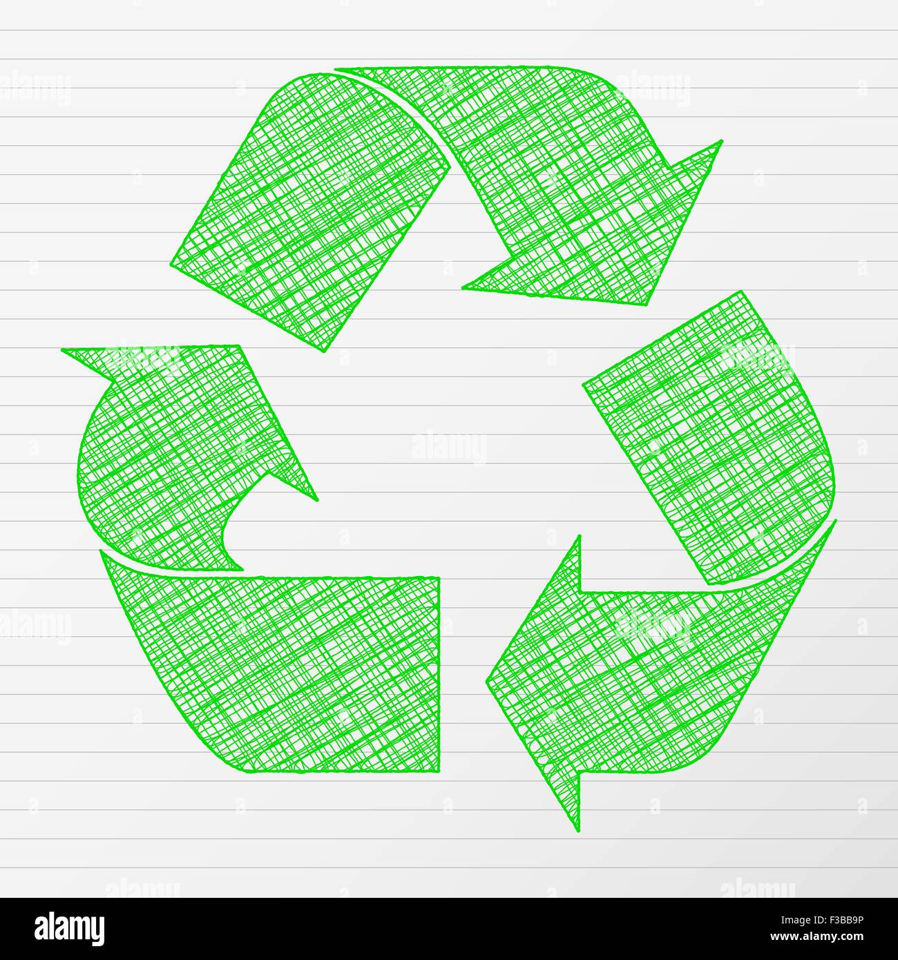 Dessin vert symbole de recyclage. Vector illustration Image Vectorielle ...