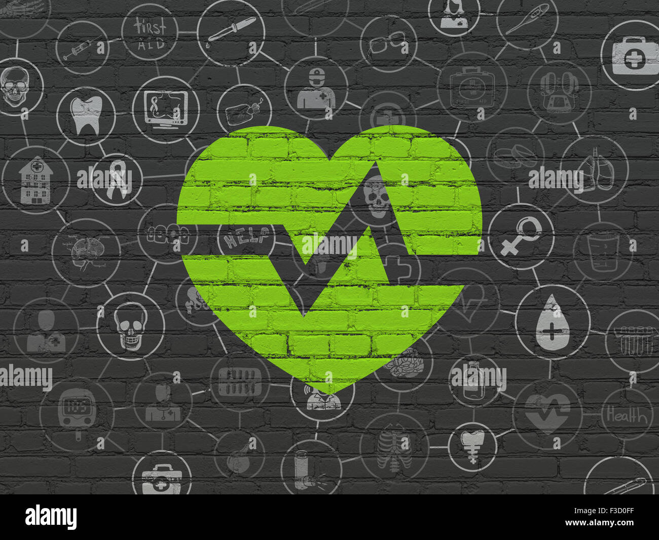 Hospital line icons on green background Banque de photographies et d ...