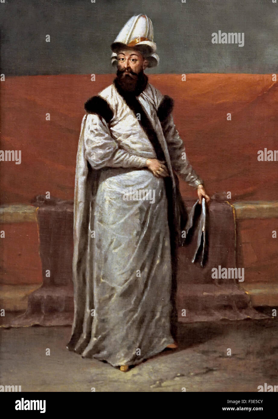 Nevsehirli Damat Ibrahim le Grand Vizir, en tenue de cérémonie et ...