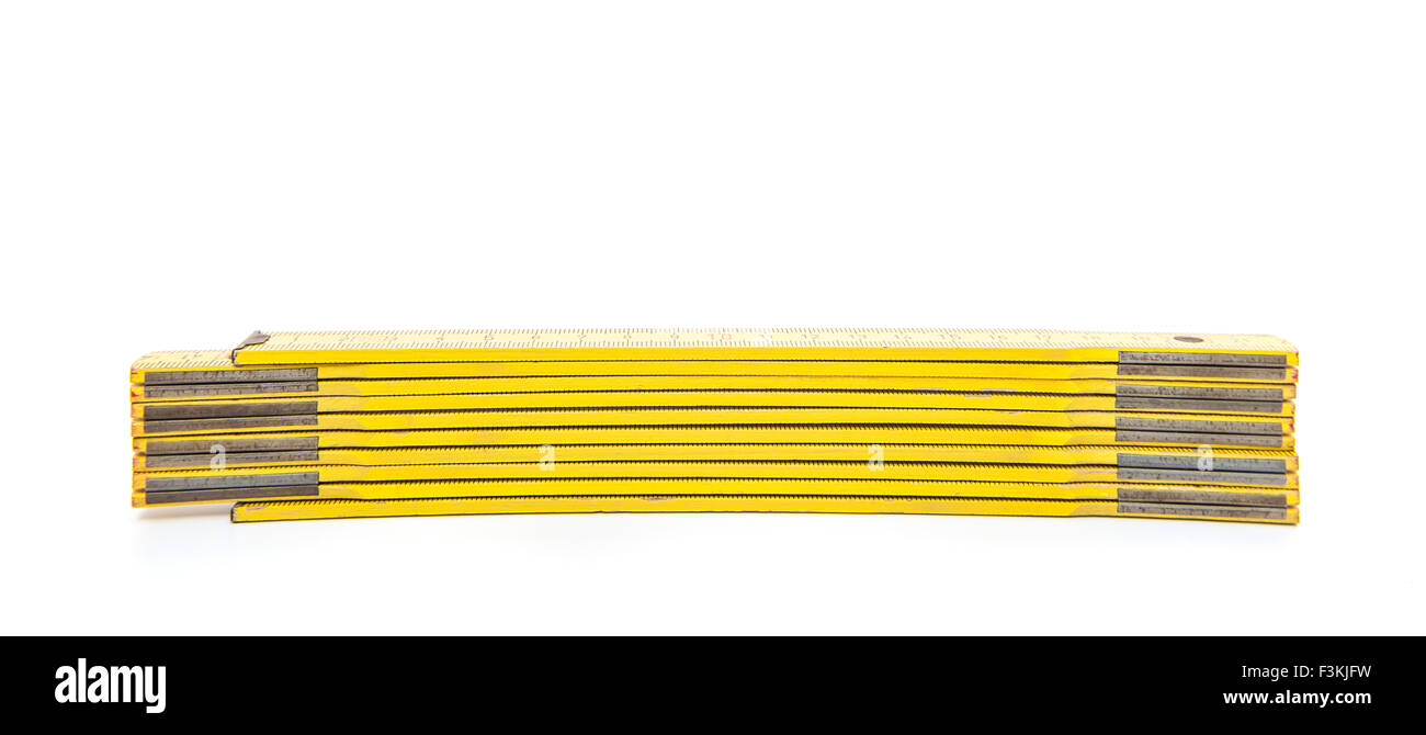 Mètre pliant standard. Le tout sur fond blanc Photo Stock - Alamy