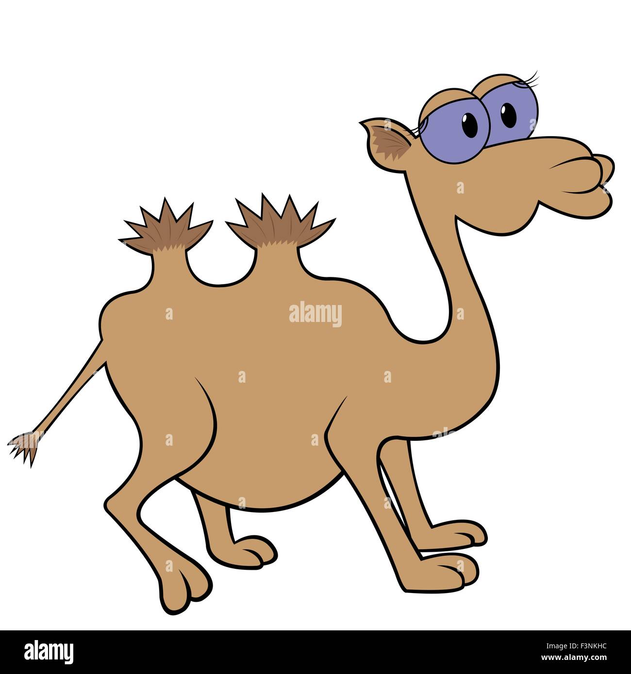 Camel isolé sur fond blanc. Dessin à la main cartoon vector ...