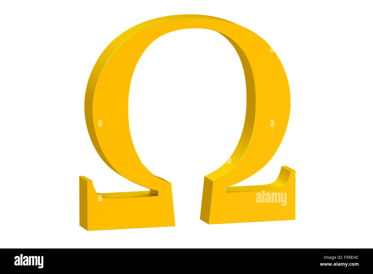 Golden Omega signe isolé sur fond blanc Photo Stock - Alamy