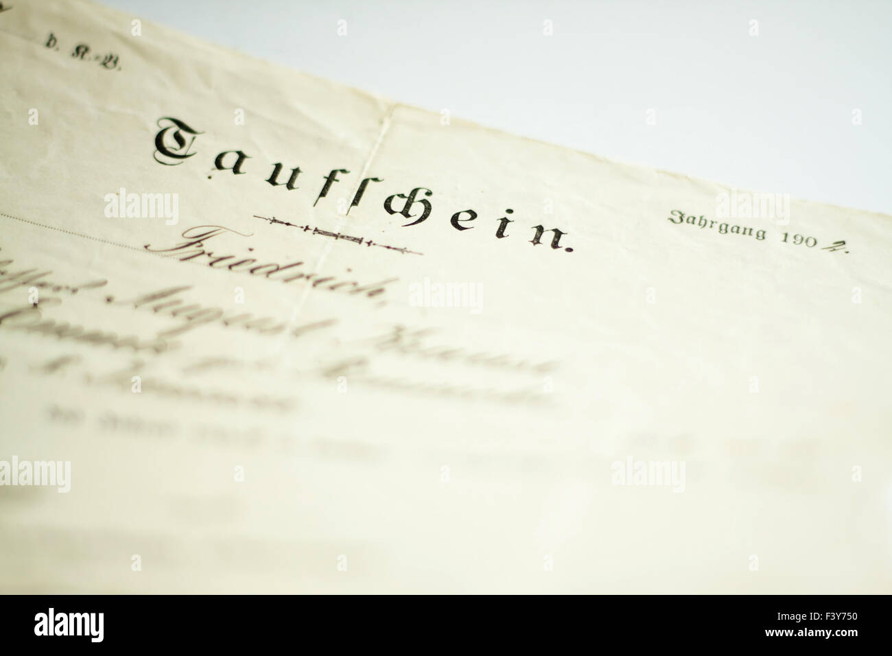 Certificado de bautismo Banque de photographies et d’images à haute ...