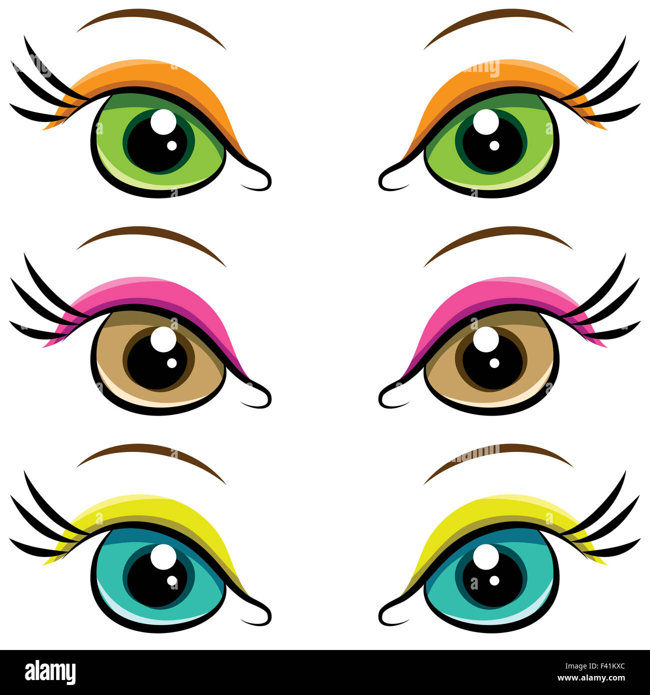 Beautiful female eyes icon vector Banque de photographies et d’images à ...