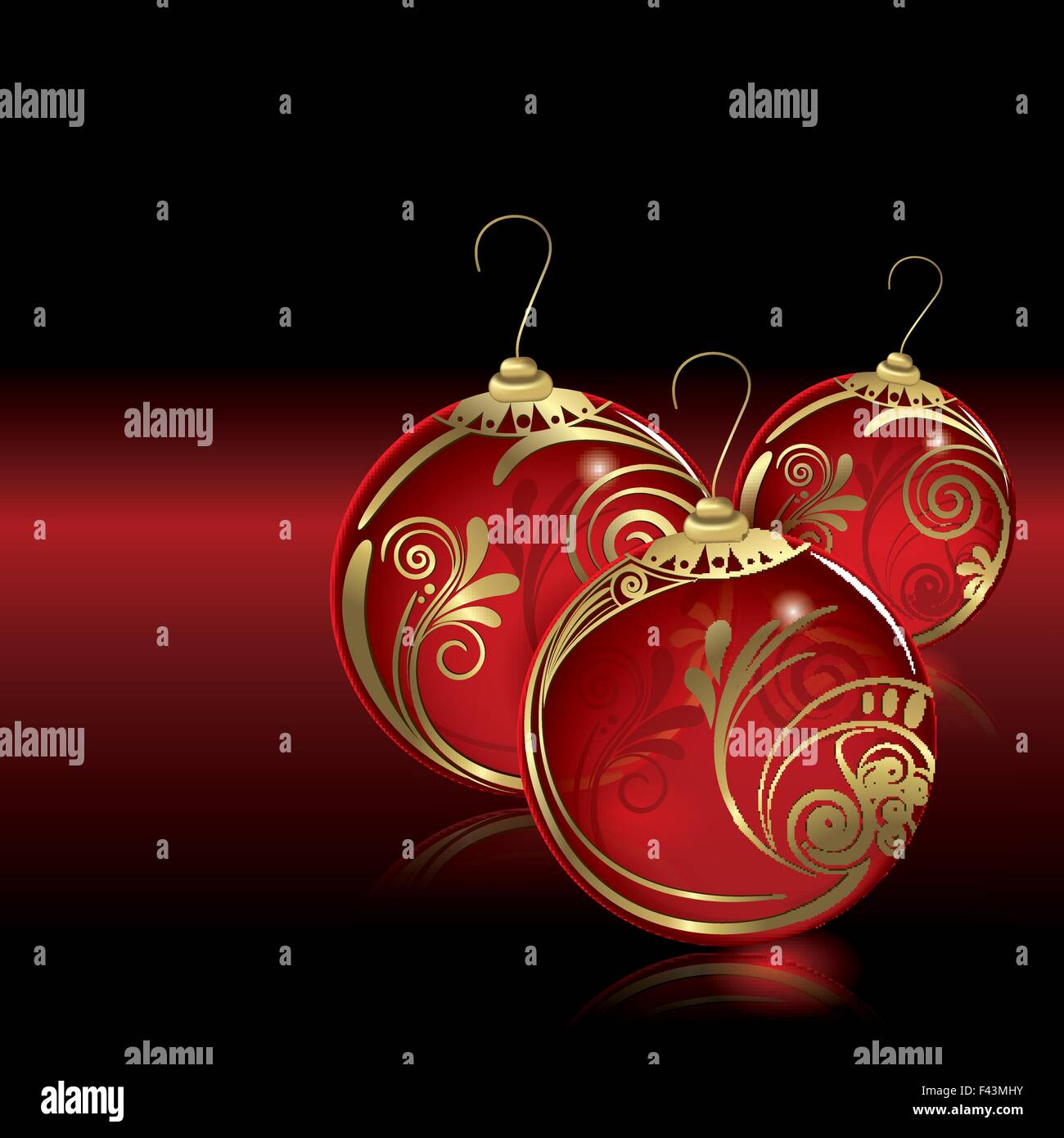 Boules de noel rouge Banque d'images vectorielles - Alamy