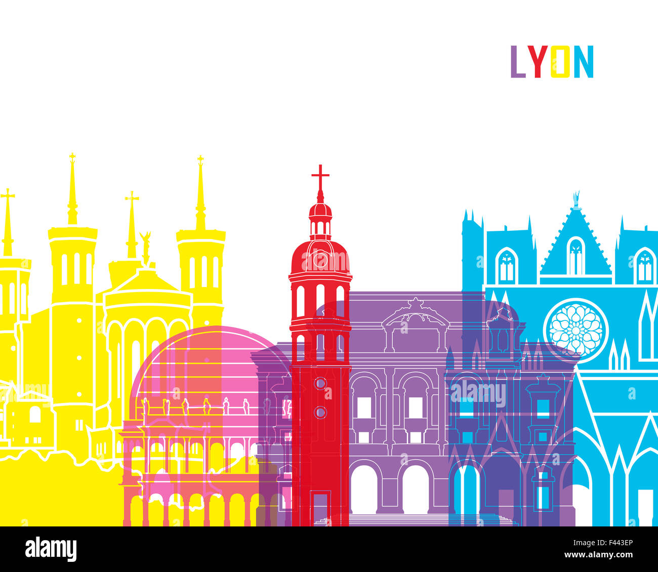 Lyon skyline vector Banque de photographies et d’images à haute ...