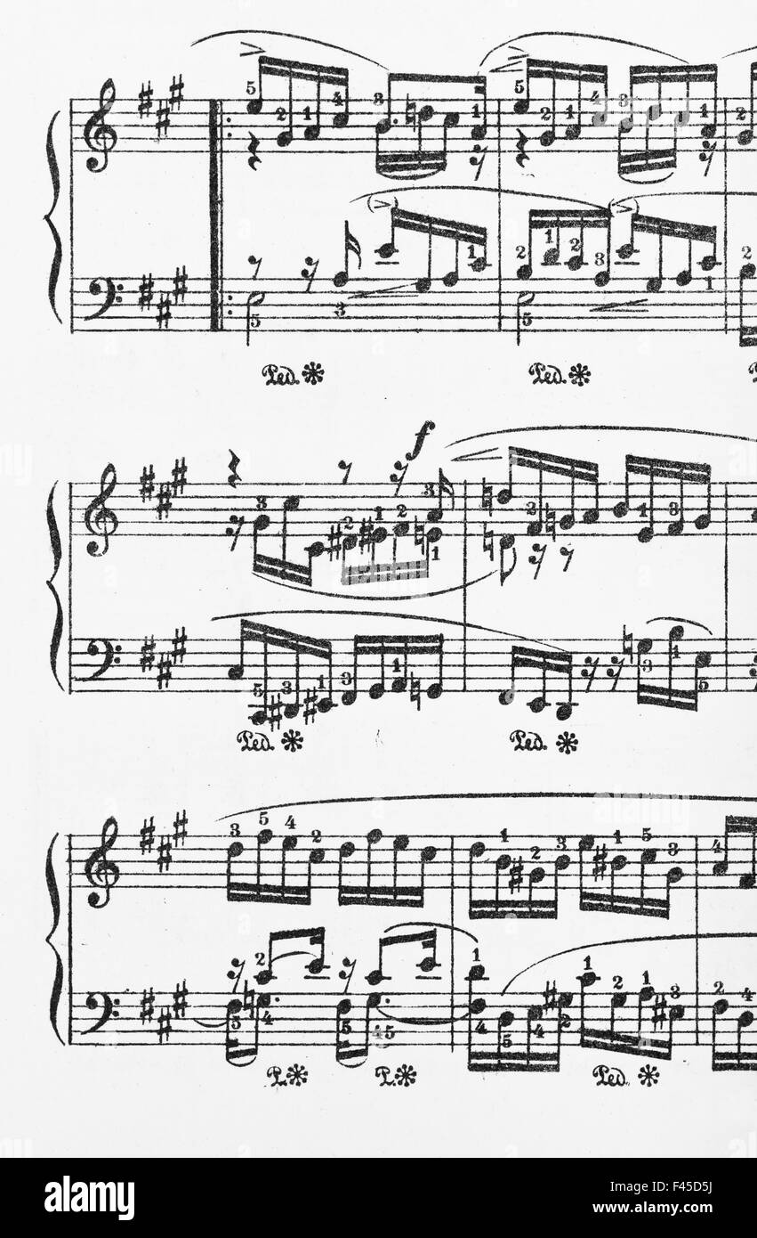 Ficha de partitura Banque d'images noir et blanc - Alamy