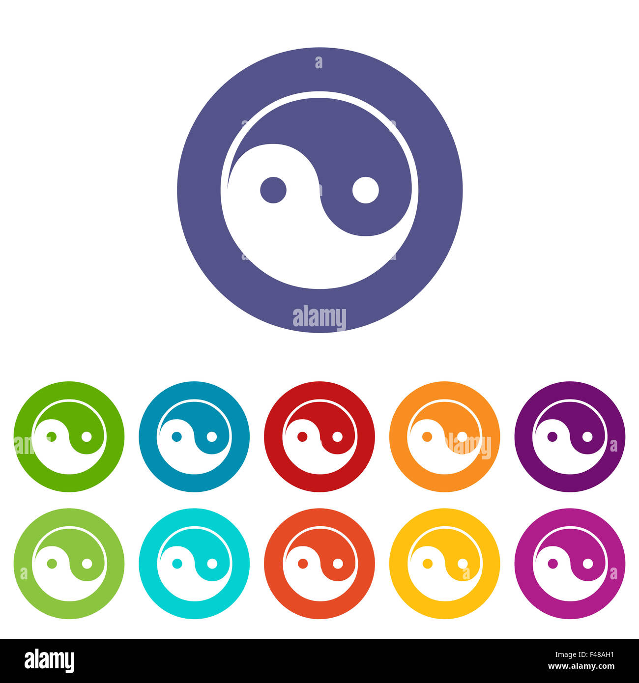 Yin yang sign icon blue Banque de photographies et d’images à haute ...