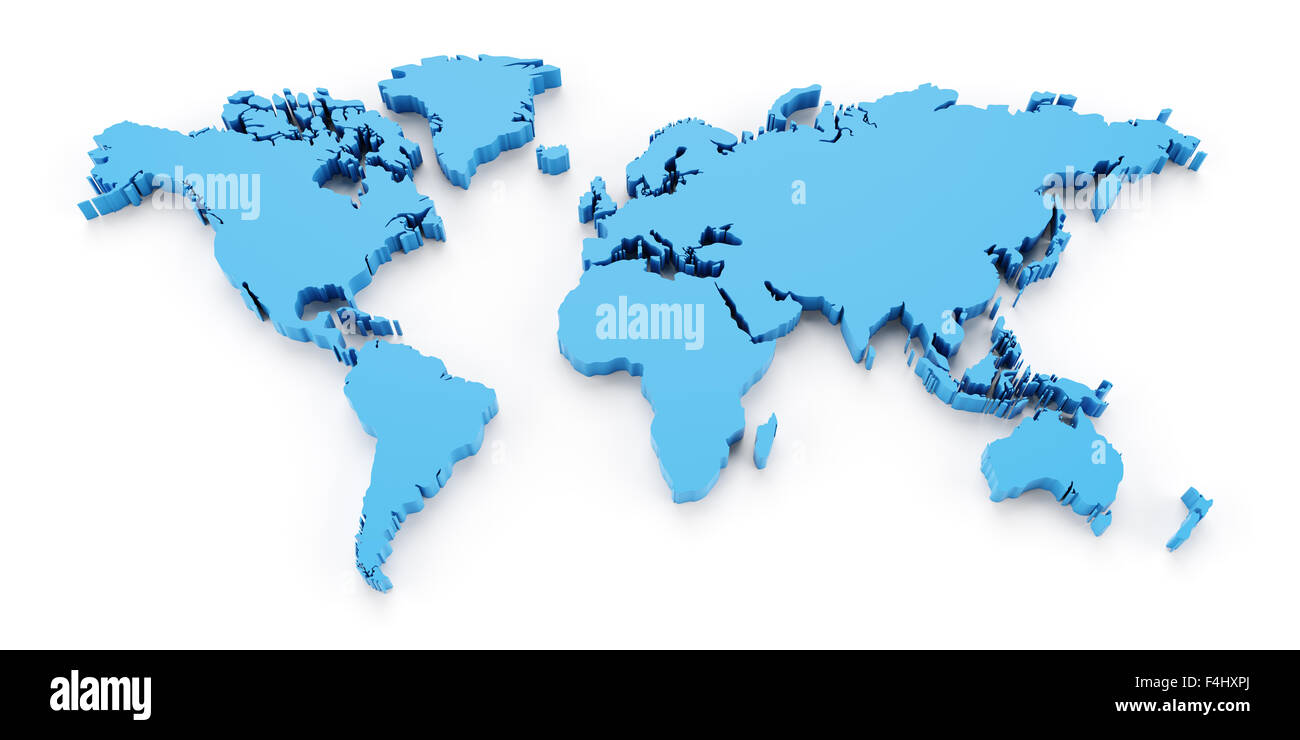 Détails carte du monde, 3D render Photo Stock - Alamy