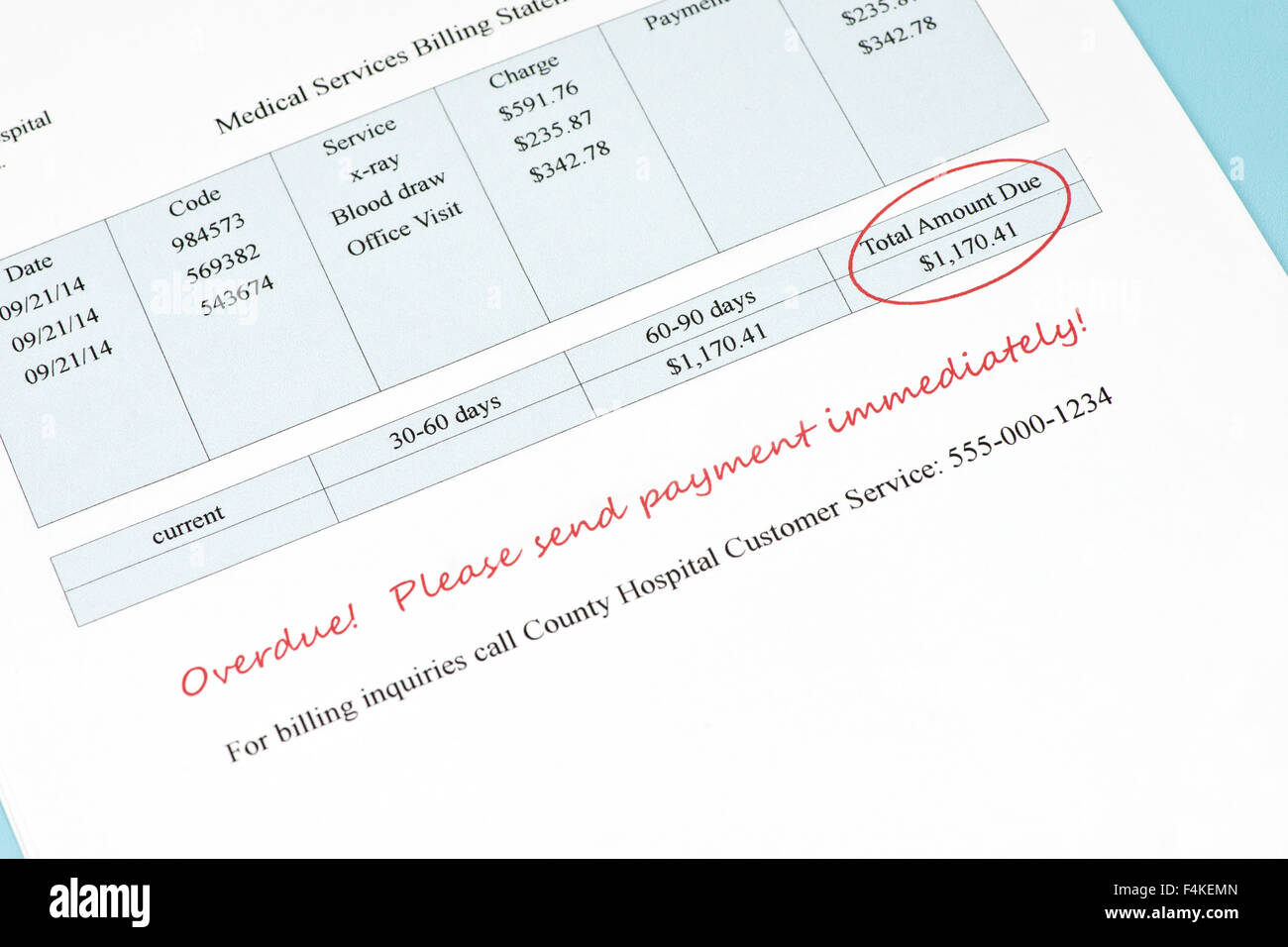 Facture d'hôpital Banque de photographies et d’images à haute ...