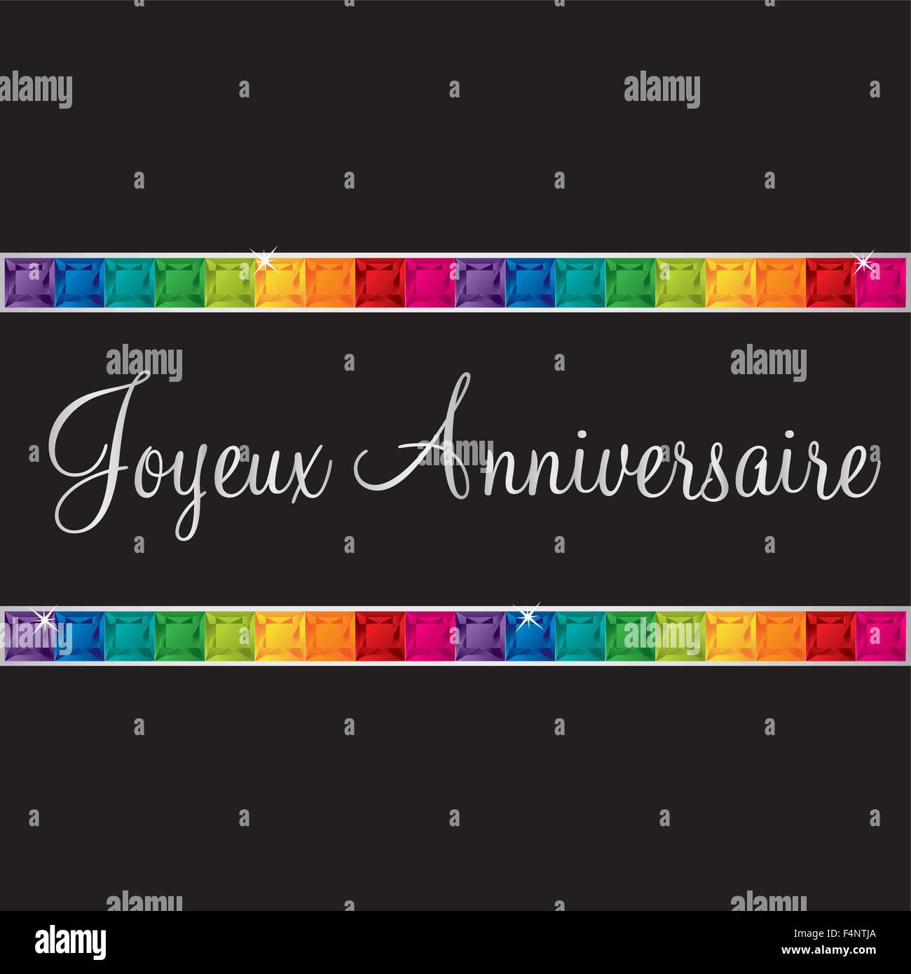 French happy birthday card in Banque d'images vectorielles - Alamy