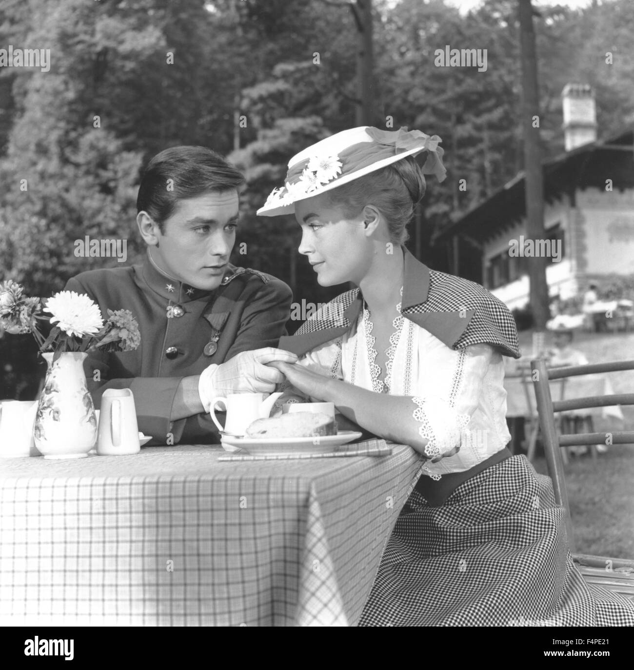 Alain Delon Romy Schneider Christine Banque d'images noir et blanc - Alamy