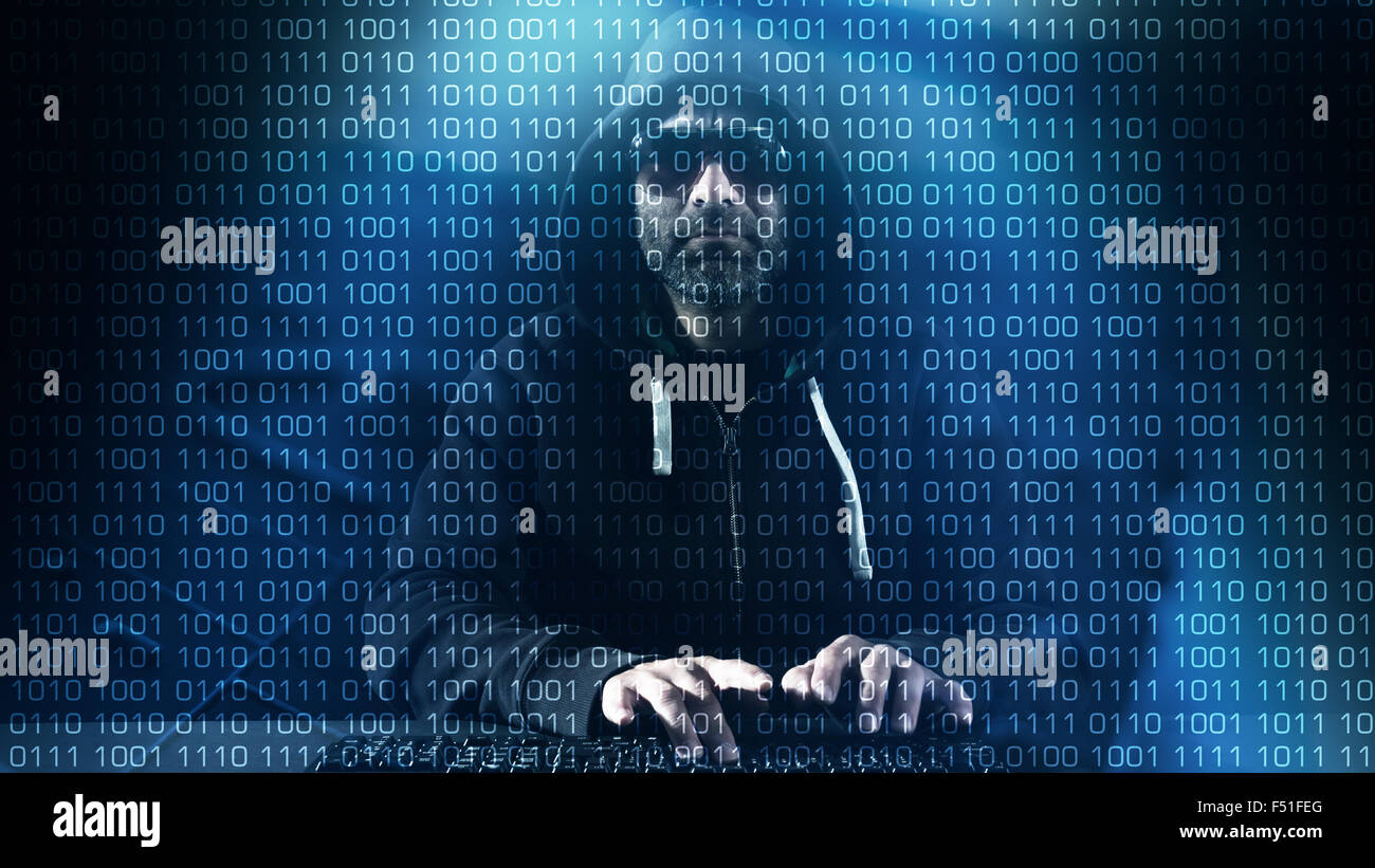 Programmeur informatique, dactylographie banque hacking hacker Photo ...