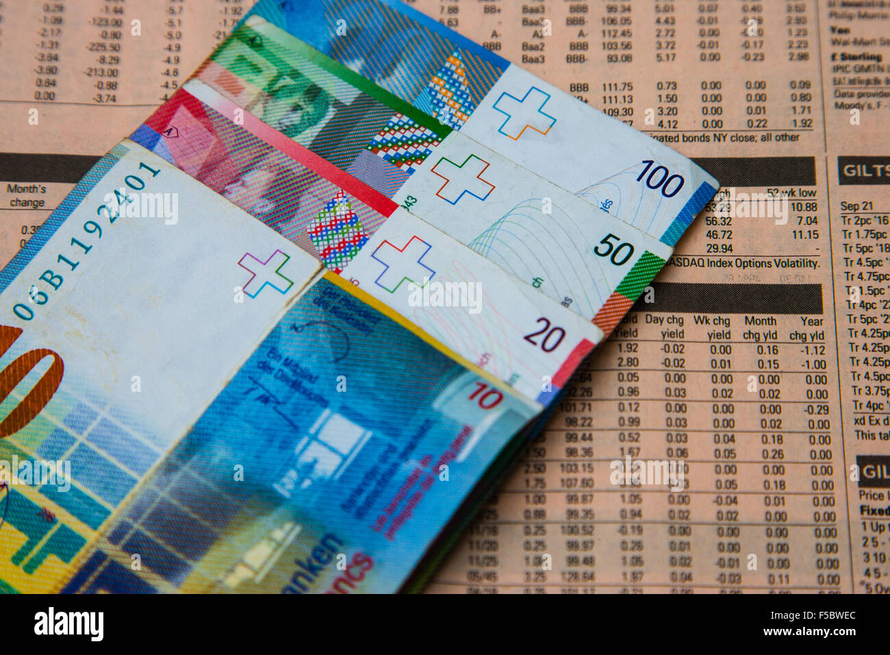 Franc suisse monnaie monnaies Banque de photographies et d’images à ...